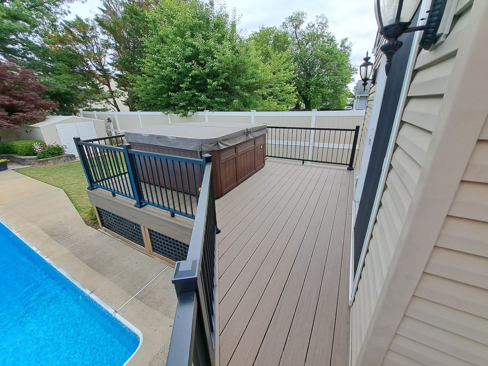 Makeover Monday: Pool & Hot Tub Deck in Glen Burnie, Maryland | Fence ...
