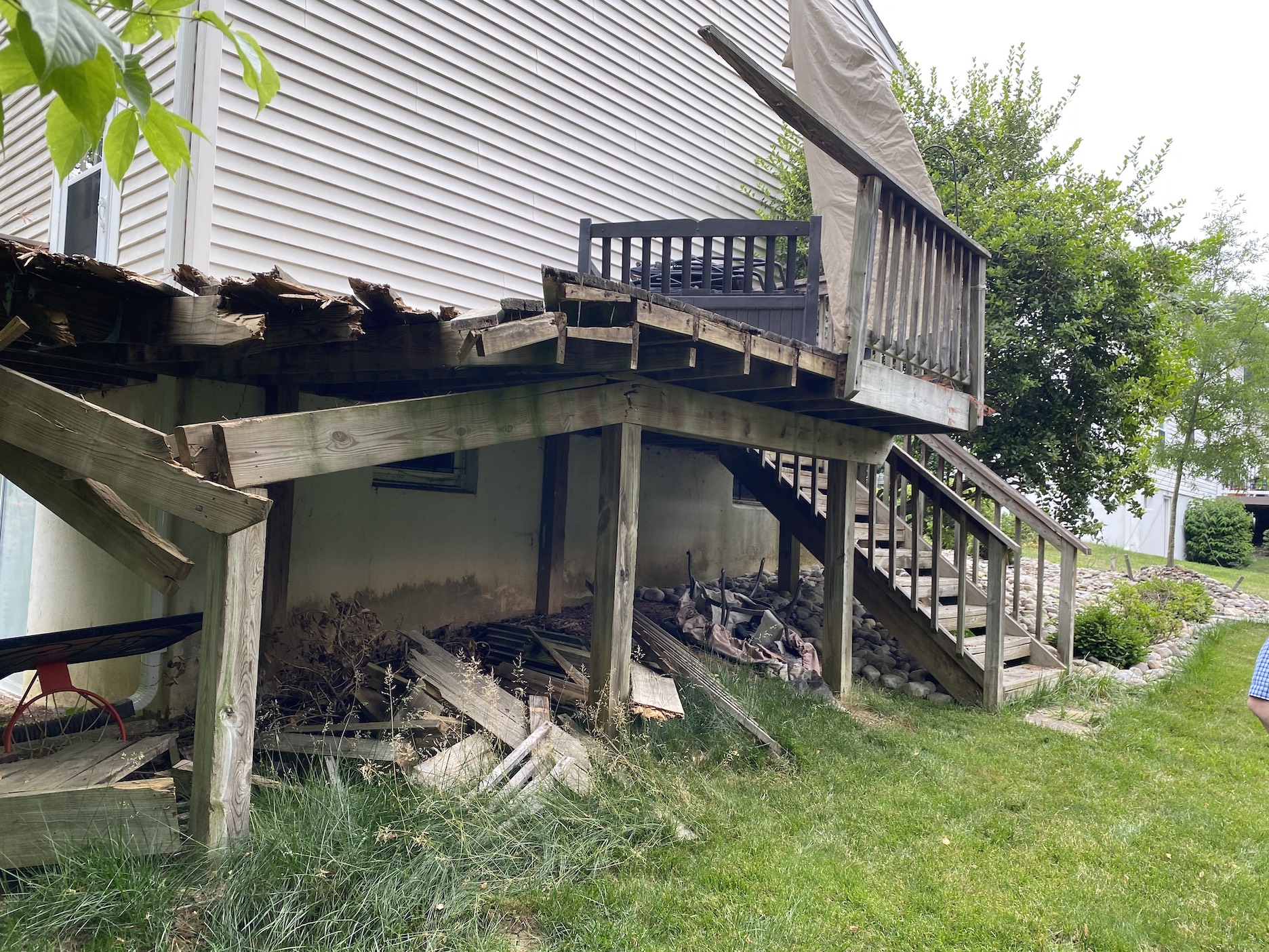 Makeover Monday: Tree Damaged Deck in Columbia, Maryland | Fence & Deck ...