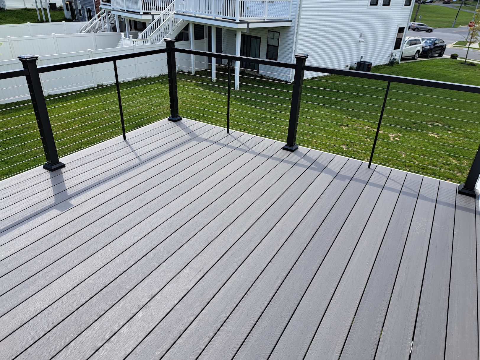 Cable Rail Townhome Deck in Parkville, MD: Makeover Monday | Fence ...