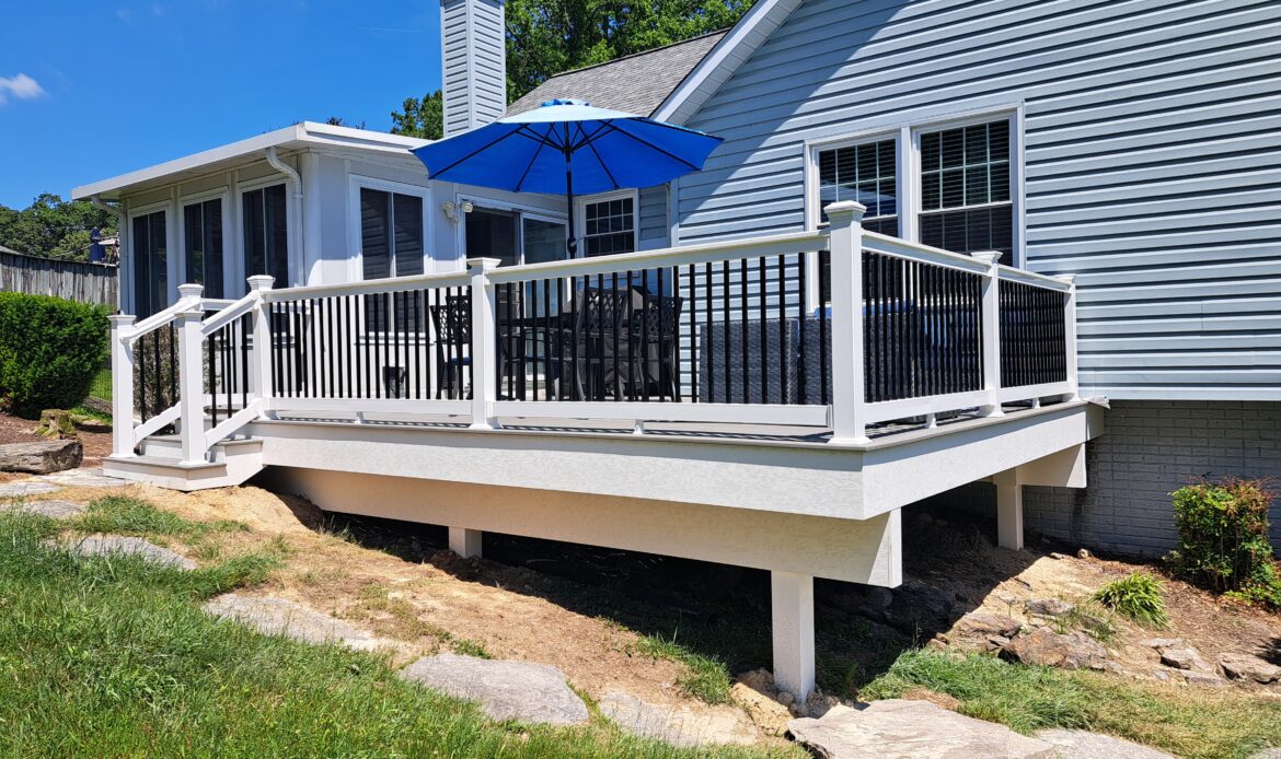 A Sea Salt Gray TimberTech Deck with Modern Touches in Severn, MD ...