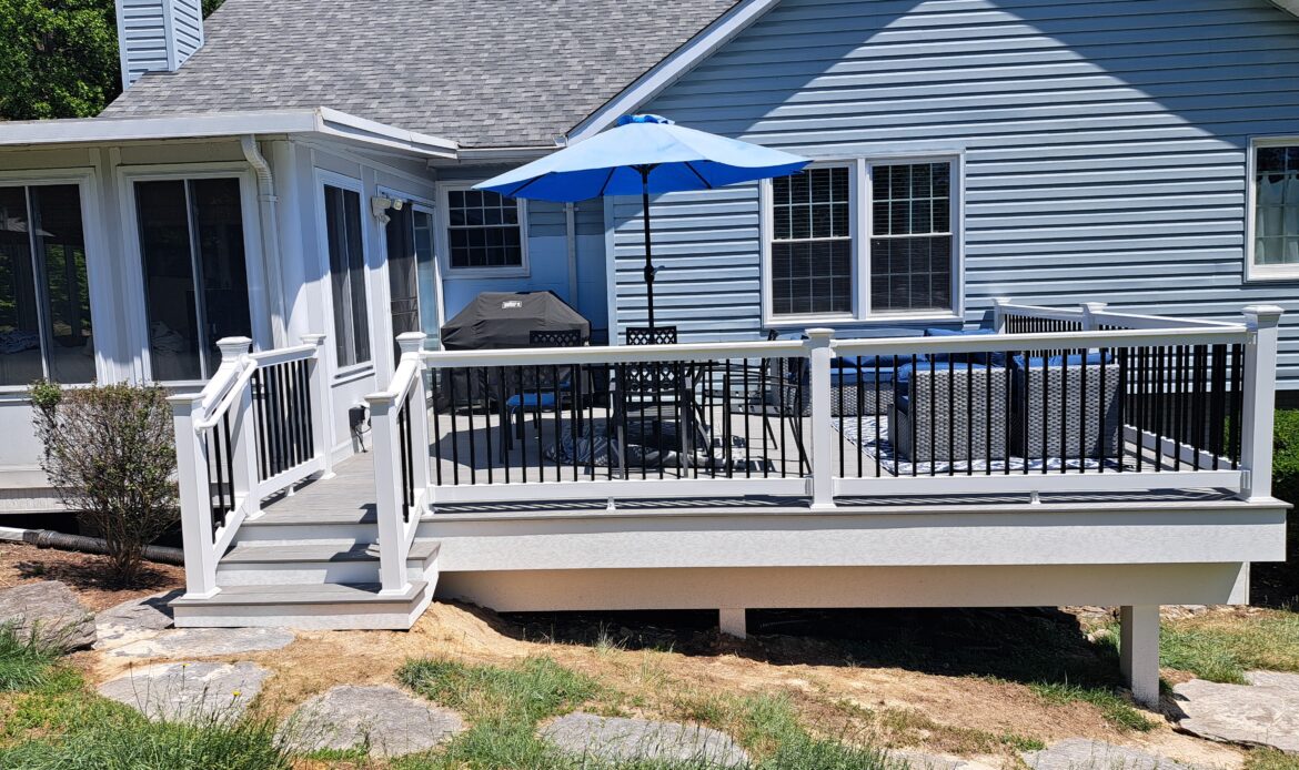 A Sea Salt Gray TimberTech Deck with Modern Touches in Severn, MD ...