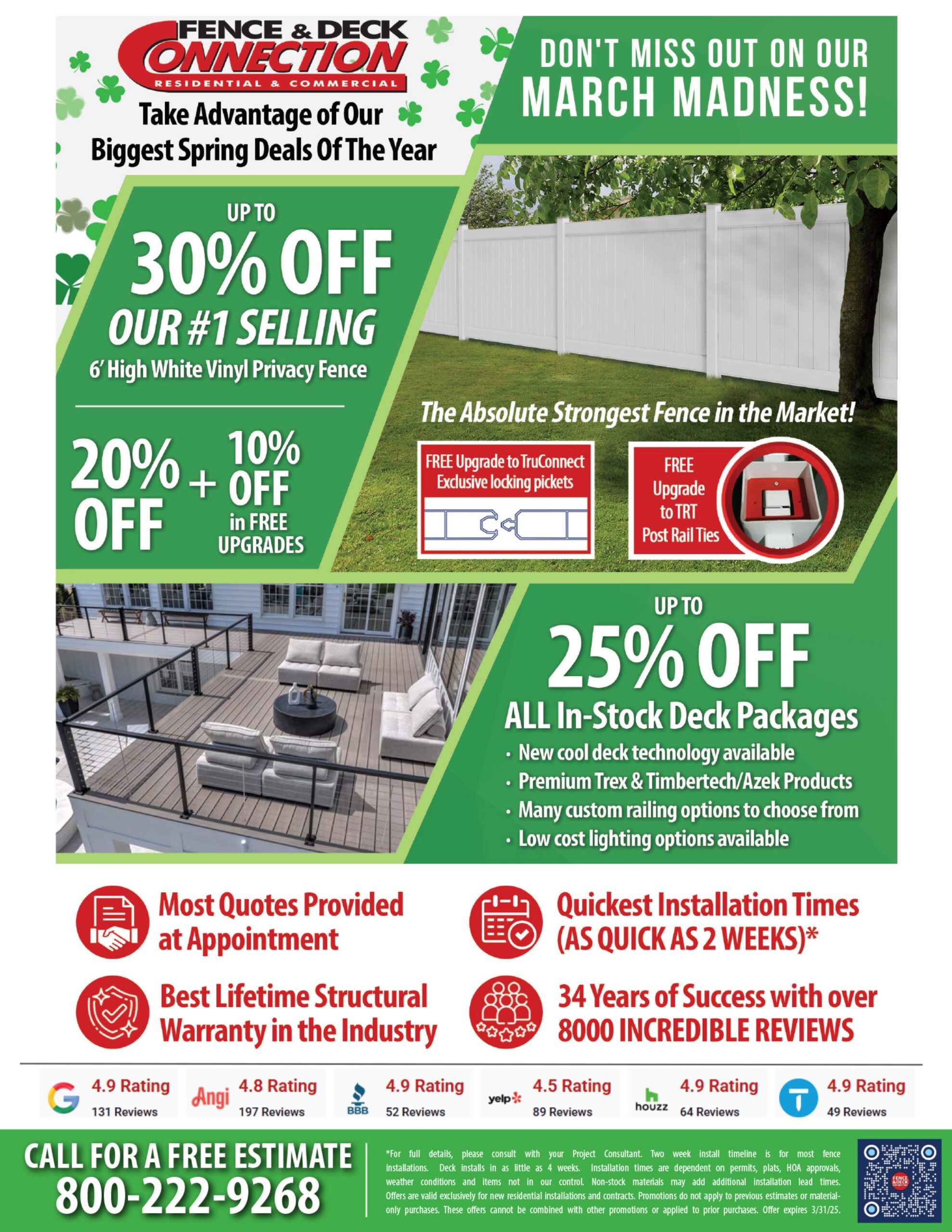 Monthly Fence & Deck Deals | Fence & Deck Connection