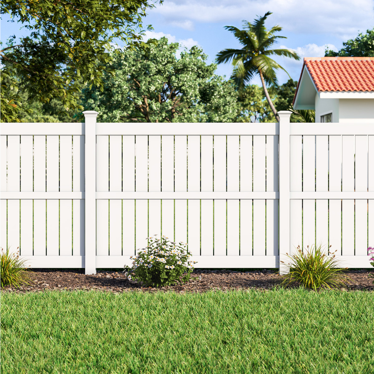 Semi-Private Vinyl Fence - Fence & Deck Connection