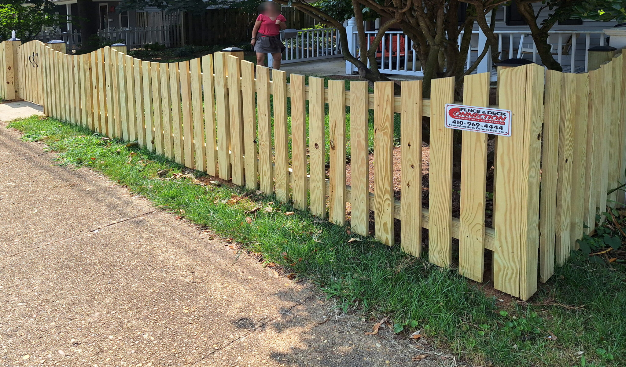 Wood Picket Fence - Fence & Deck Connection
